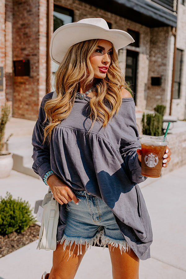 Country Stroll Shift Tunic In Slate – Impressions Outlet