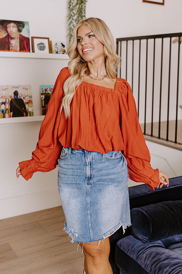 Signature Move Shift Top In Rust Curves – Impressions Outlet