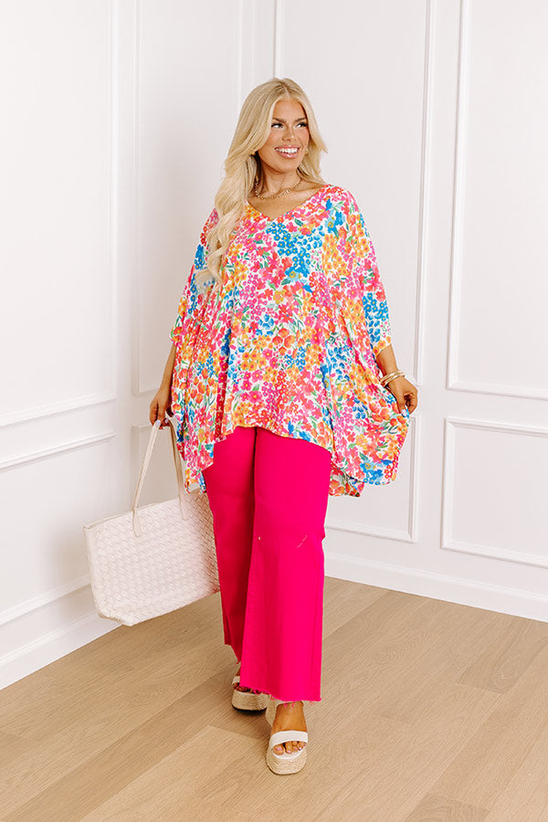 Passing Through Paradise Shift Tunic In Bubblegum Pink Curves – Impressions Outlet