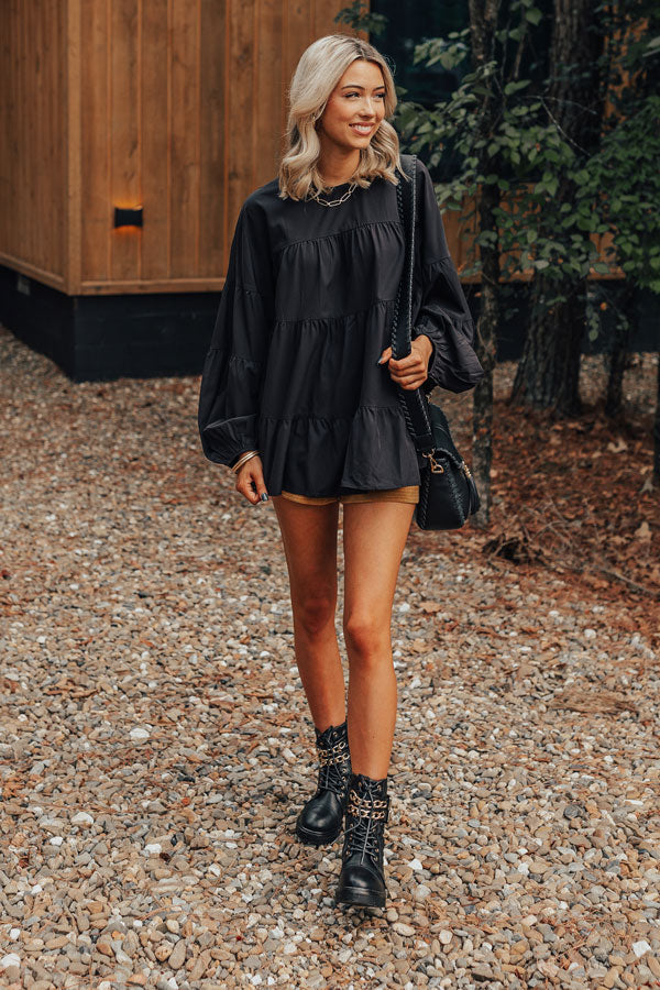 Ever So Posh Shift Top In Black – Impressions Outlet